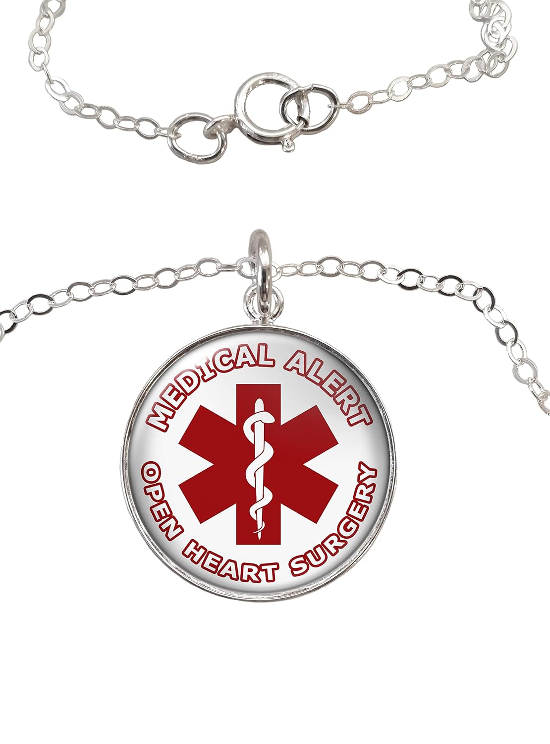 Amazon.com: Medical Alert Open Heart Surgery .925 Sterling Silver ...