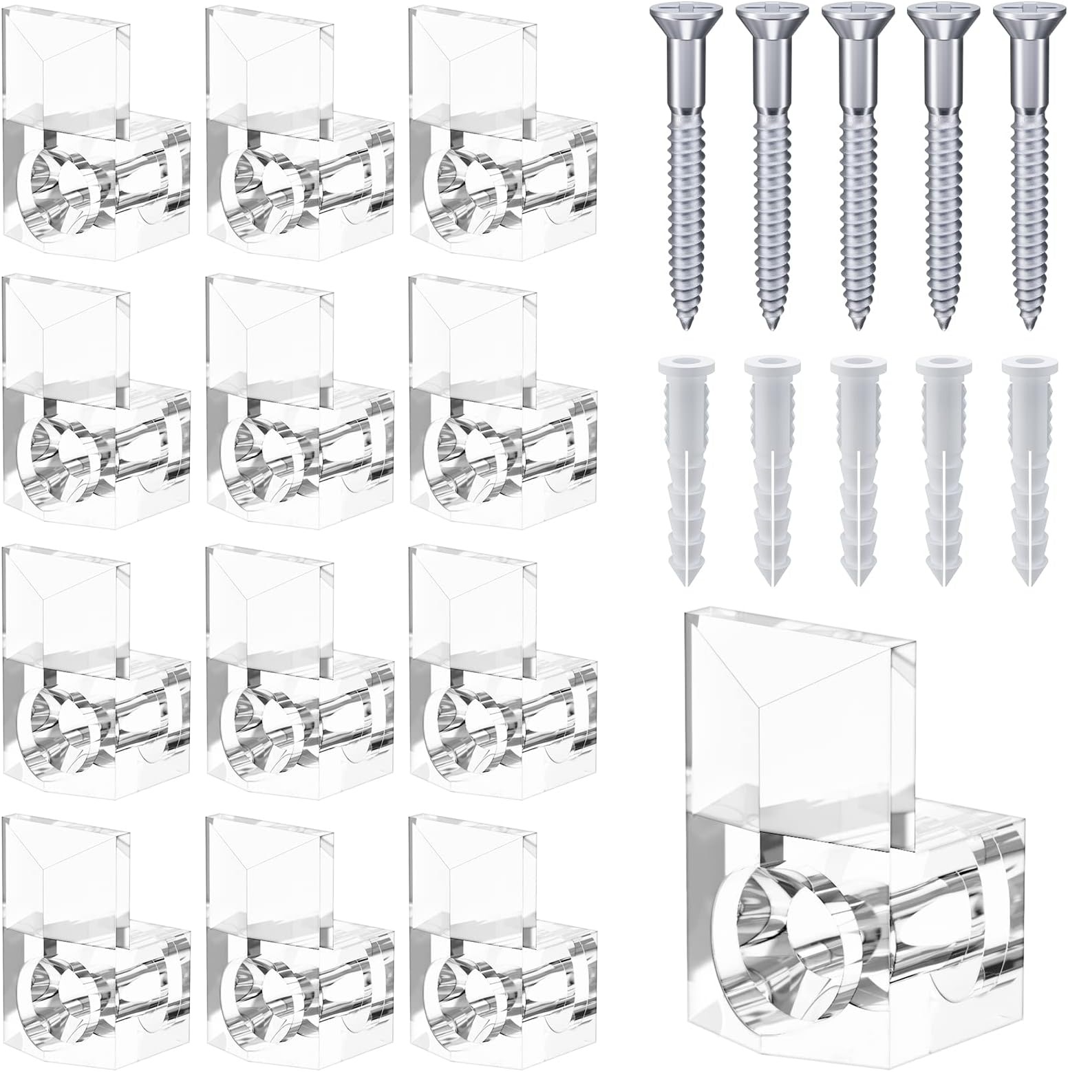 Amazon.com: Tatuo 20 Sets of Crystal Mirror Holder Clips Bulk, Clear ...