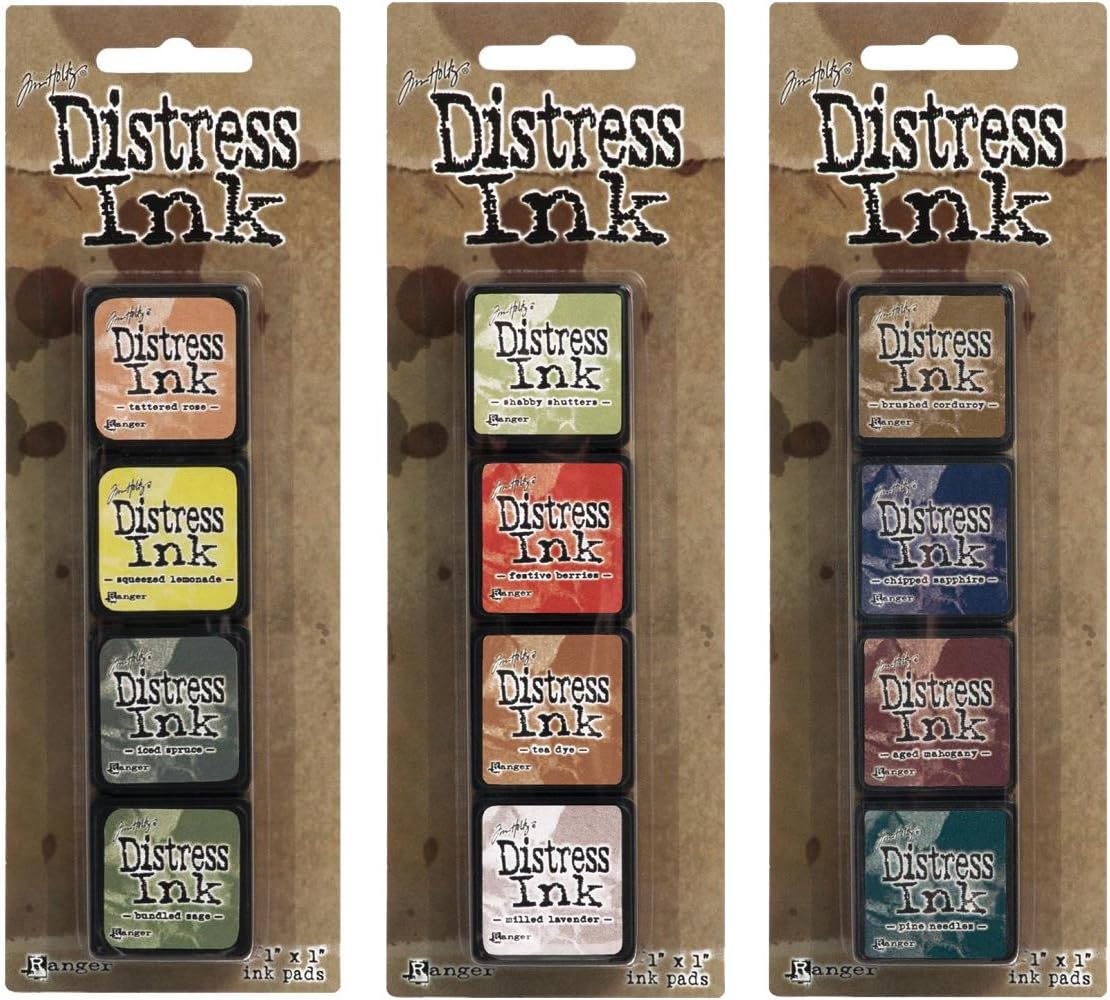 Amazon.com: Ranger Tim Holtz Distress Mini Ink Pad Kits #1, #2 and #3 ...