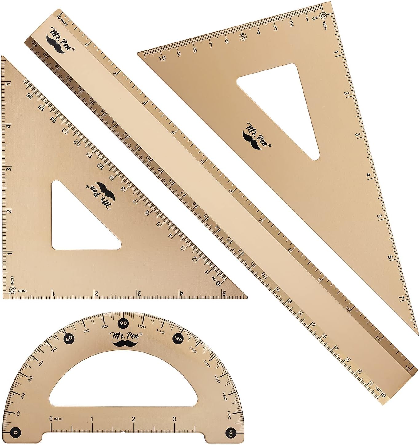 Amazon.com : Mr. Pen- Geometry Set, Gold Color, 4 Pack, Metal Kit With ...