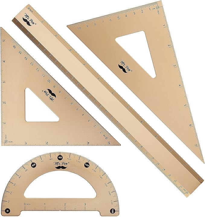 Amazon.com : Mr. Pen- Geometry Set, Gold Color, 4 Pack, Metal Kit With ...