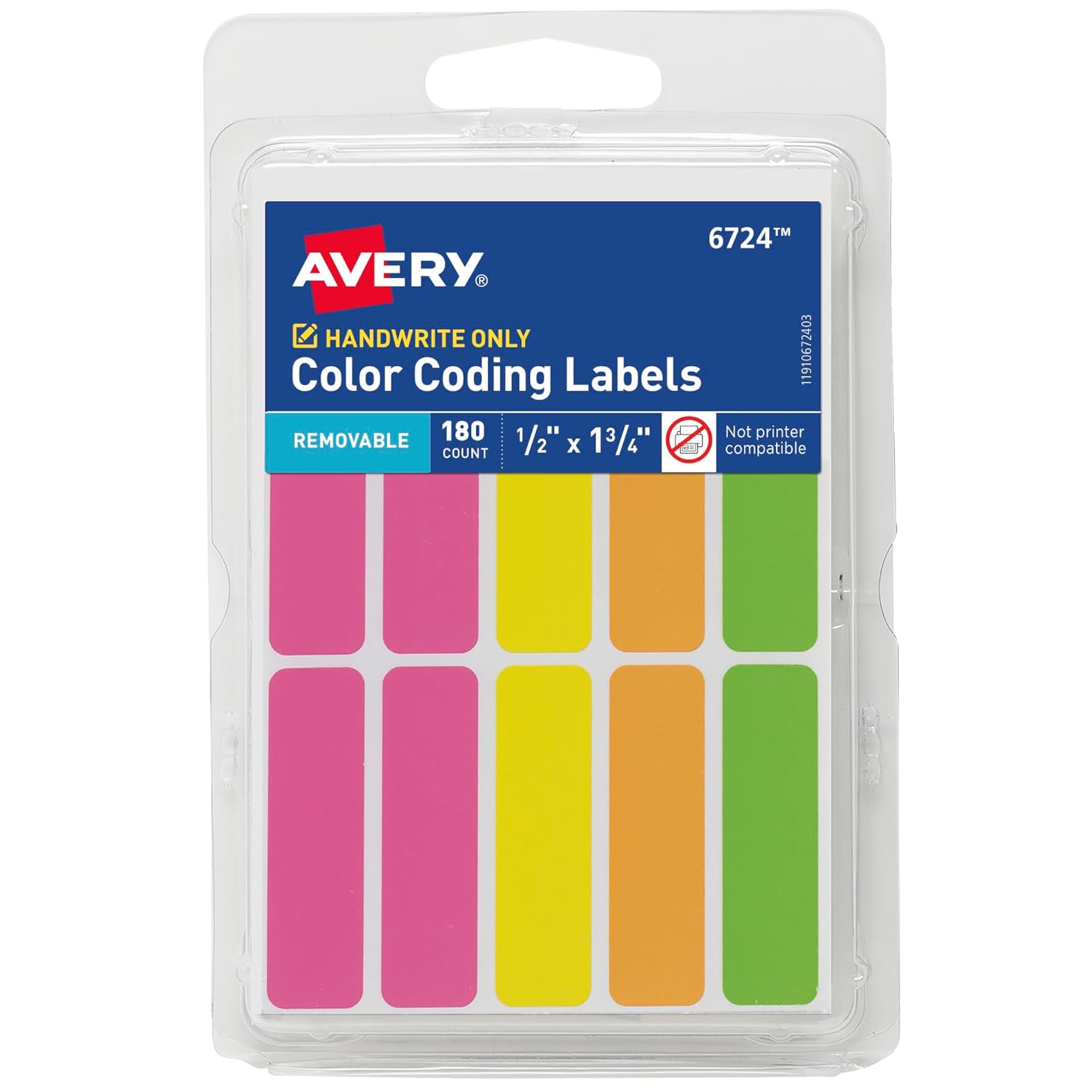 Avery Rectangular Color Coding Labels, 0.5 x 1.75 Inches, Assorted ...