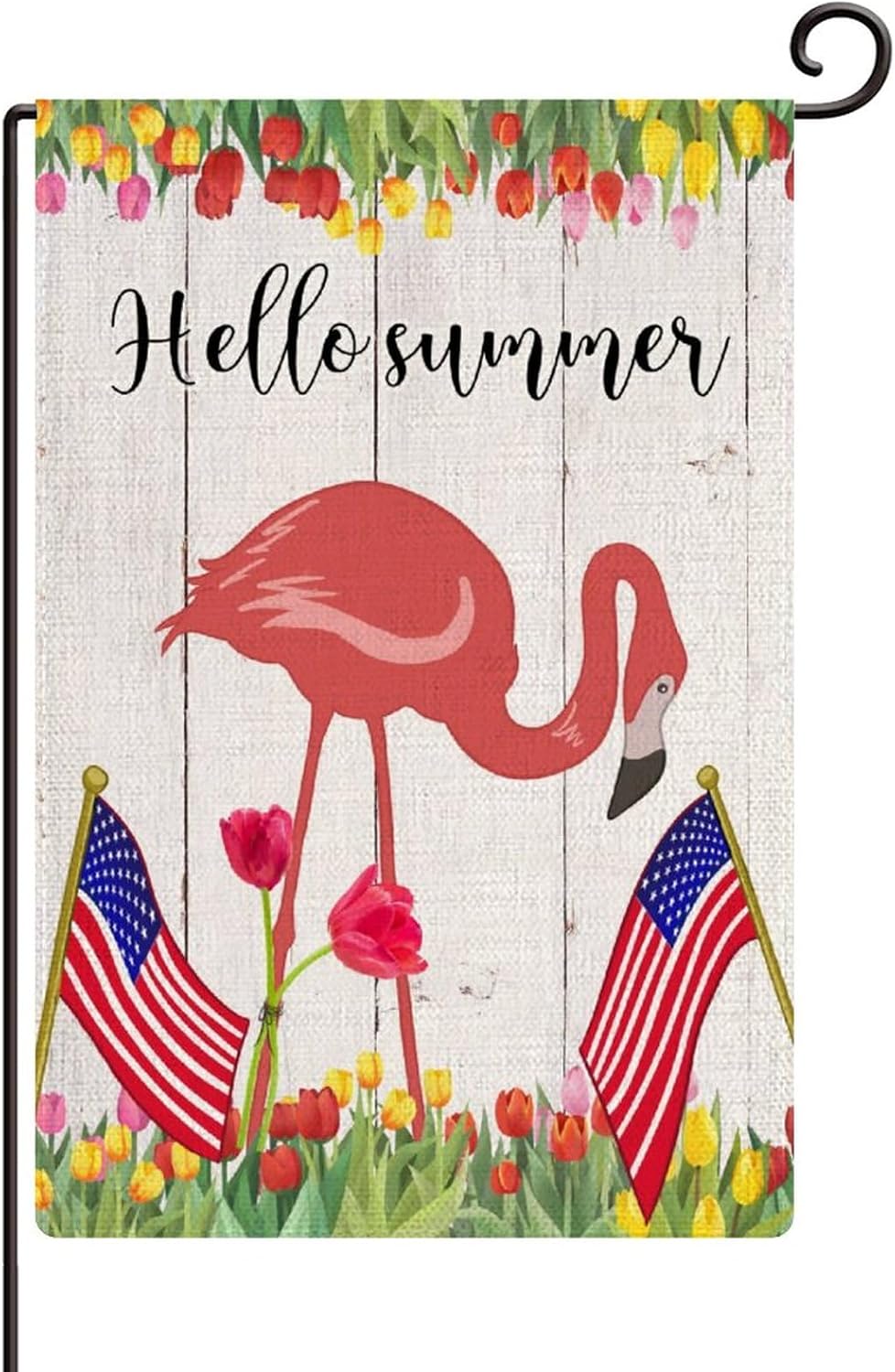 Amazon.com : Xdwdcdaq Hello Spring Flamingo Independence Day Garden ...