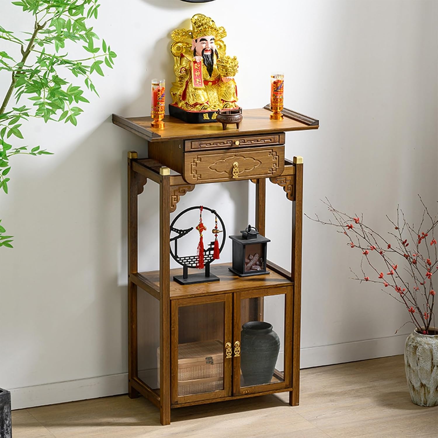 Amazon.com: Meditation Altar Table With Pull-Out Shelf, Drawer And ...