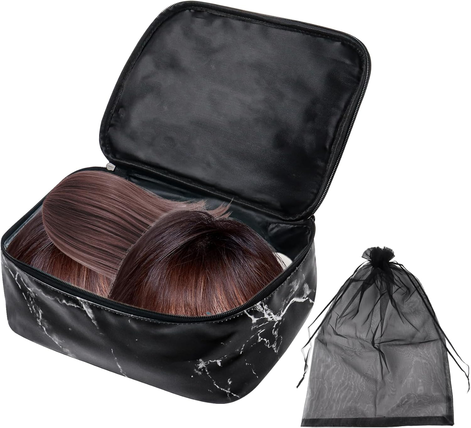 Amazon.com: Klmnop Wig Storage Box, Portable Wig Travel Case, Foldable ...