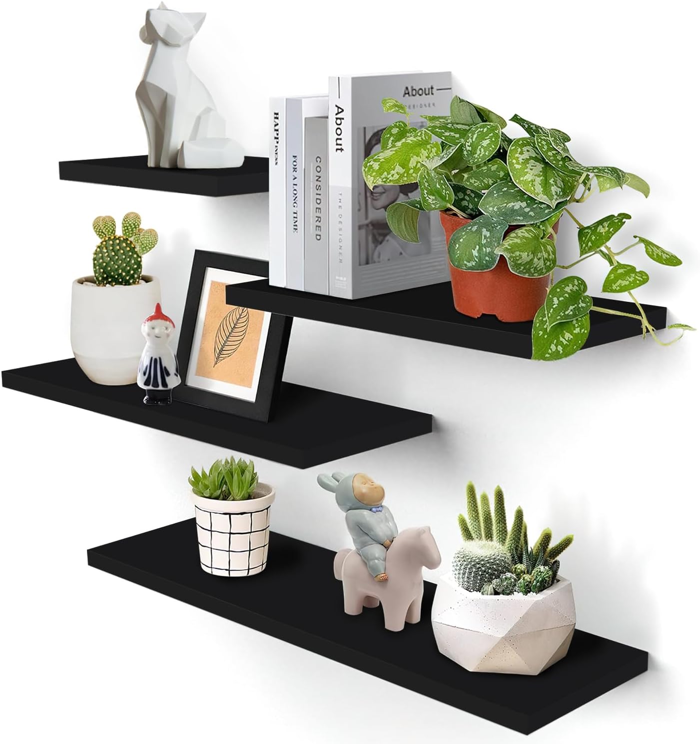 RENDIN Repisas Flotantes - Set de 4 Estantes Minimalistas Paredes 20cm ...