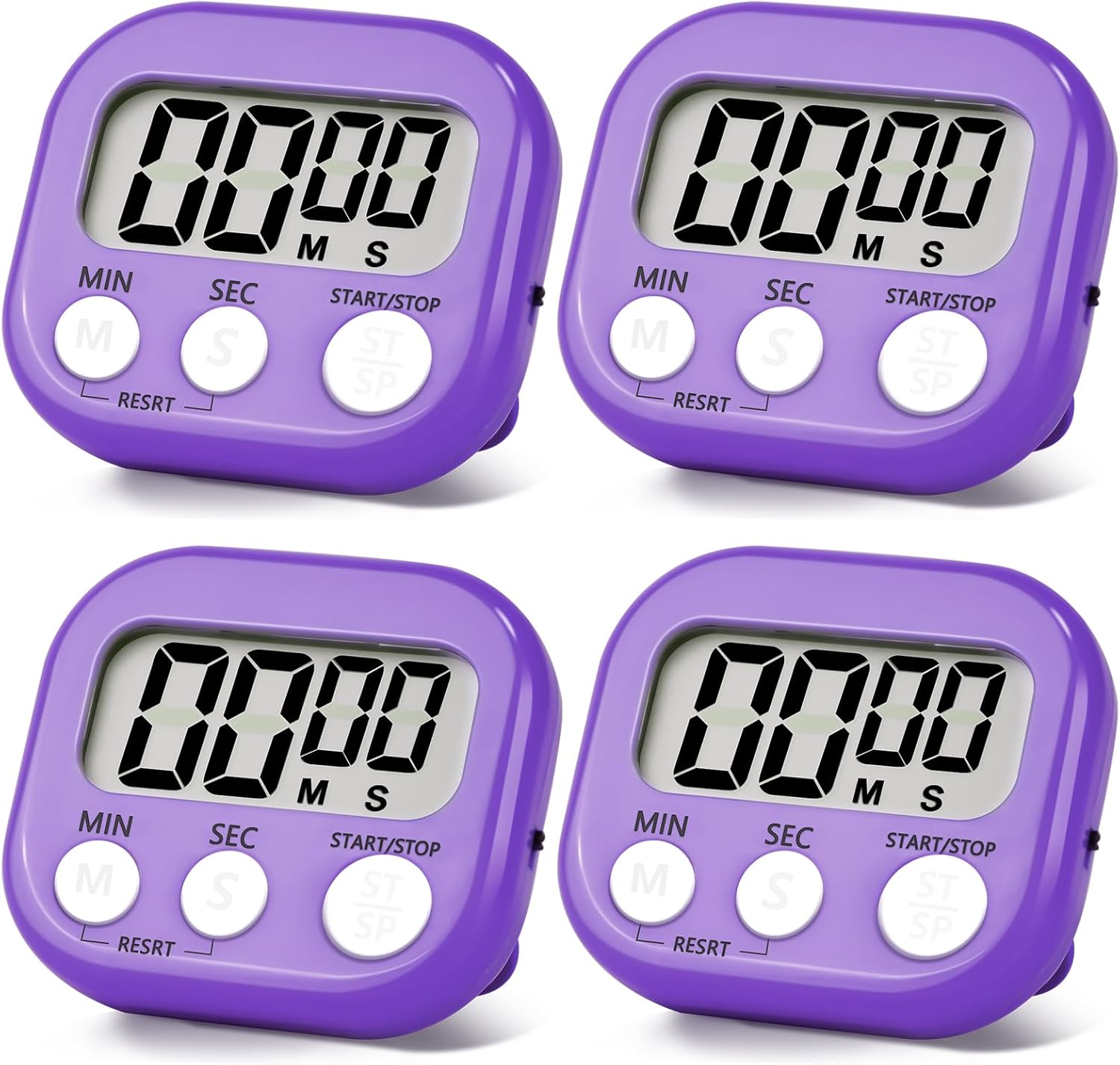 Amazon.com: 4 Pack Purple Digital Kitchen Timer Magnetic Digital Timer ...