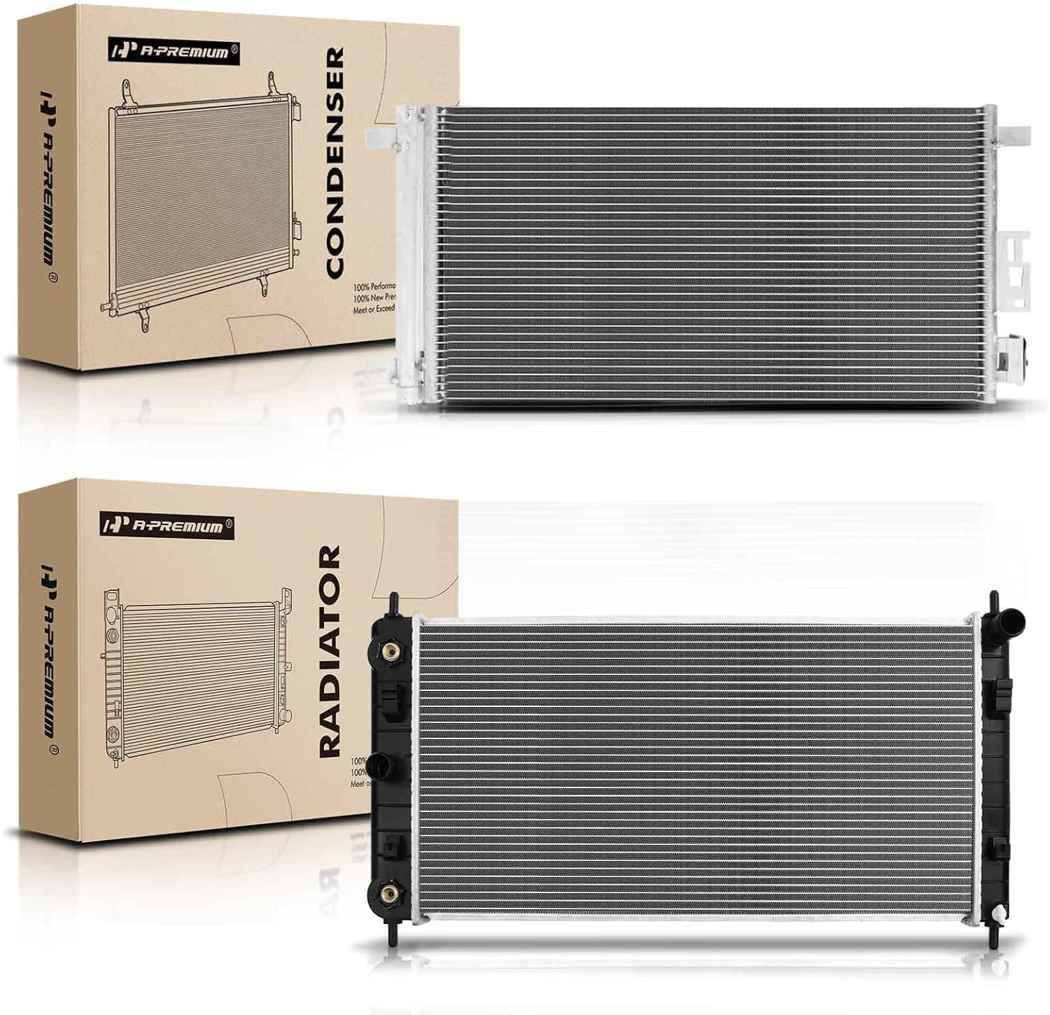 Amazon.com: A-Premium Engine Coolant Radiator & A/C Condenser Cooling ...