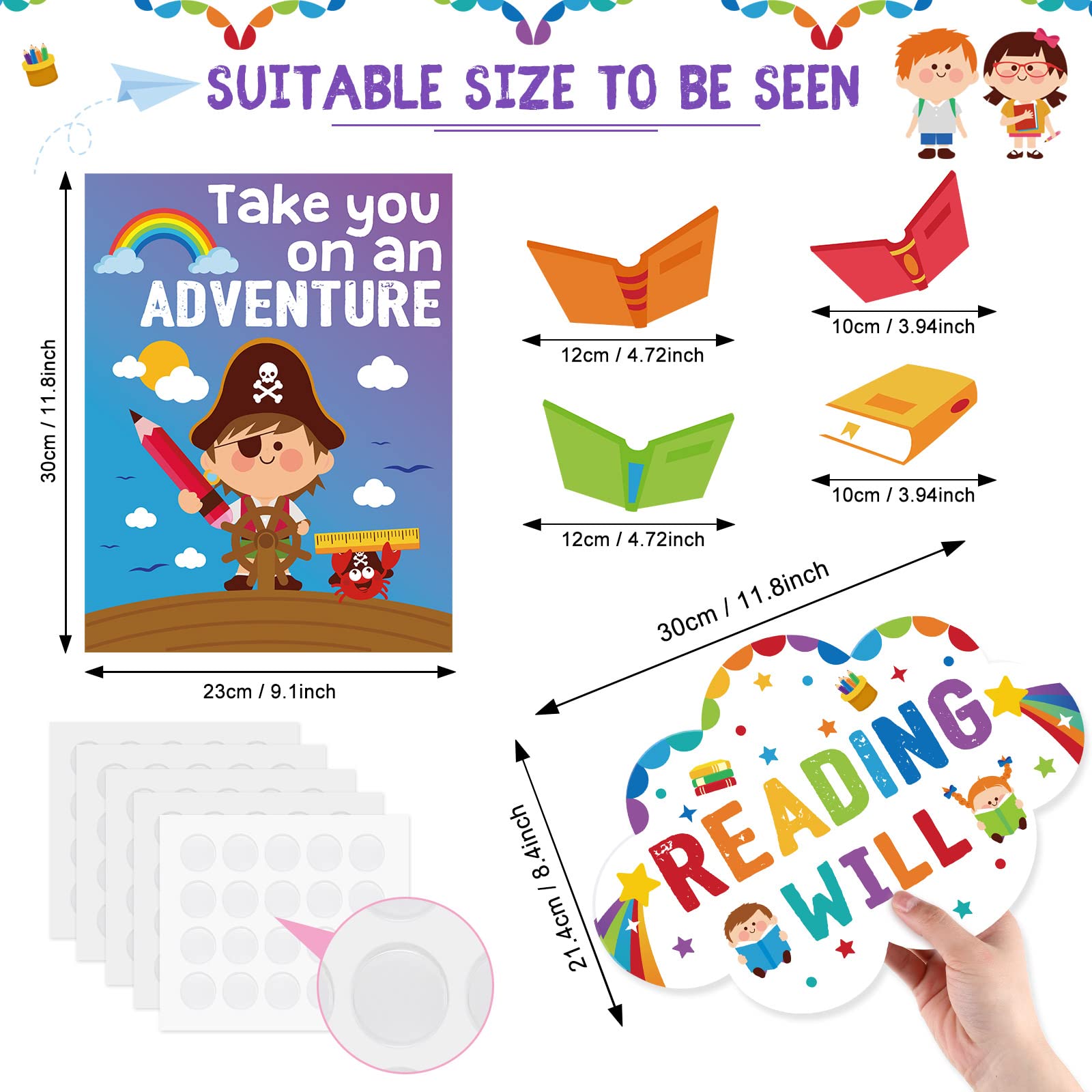 Snapklik.com : 10 Pcs Classroom Reading Will Banner And Poster 11.8 X 9 ...