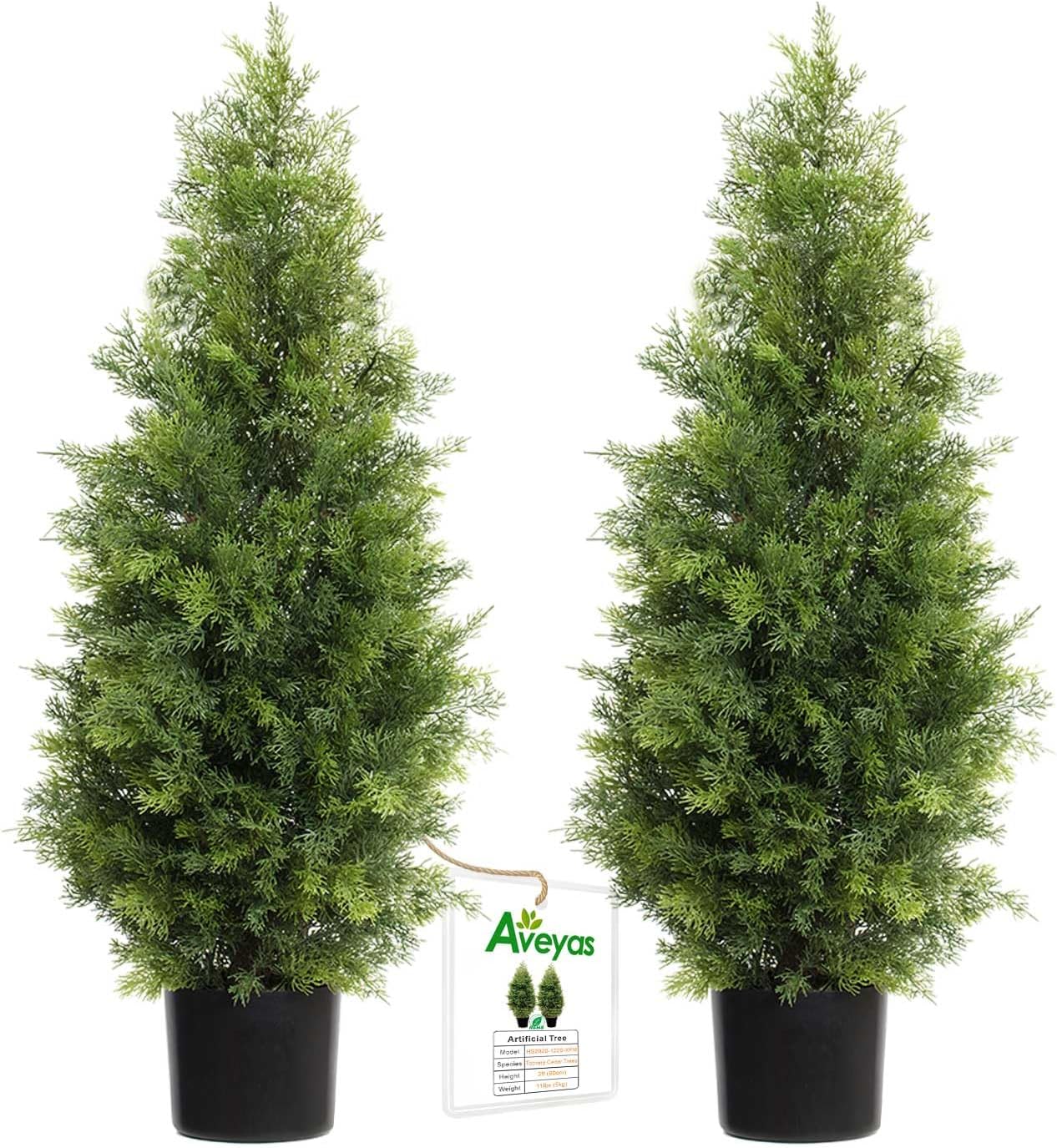Amazon.com - YEMMEN 2 Pack 4ft Artificial Cedar Topiary Trees for ...