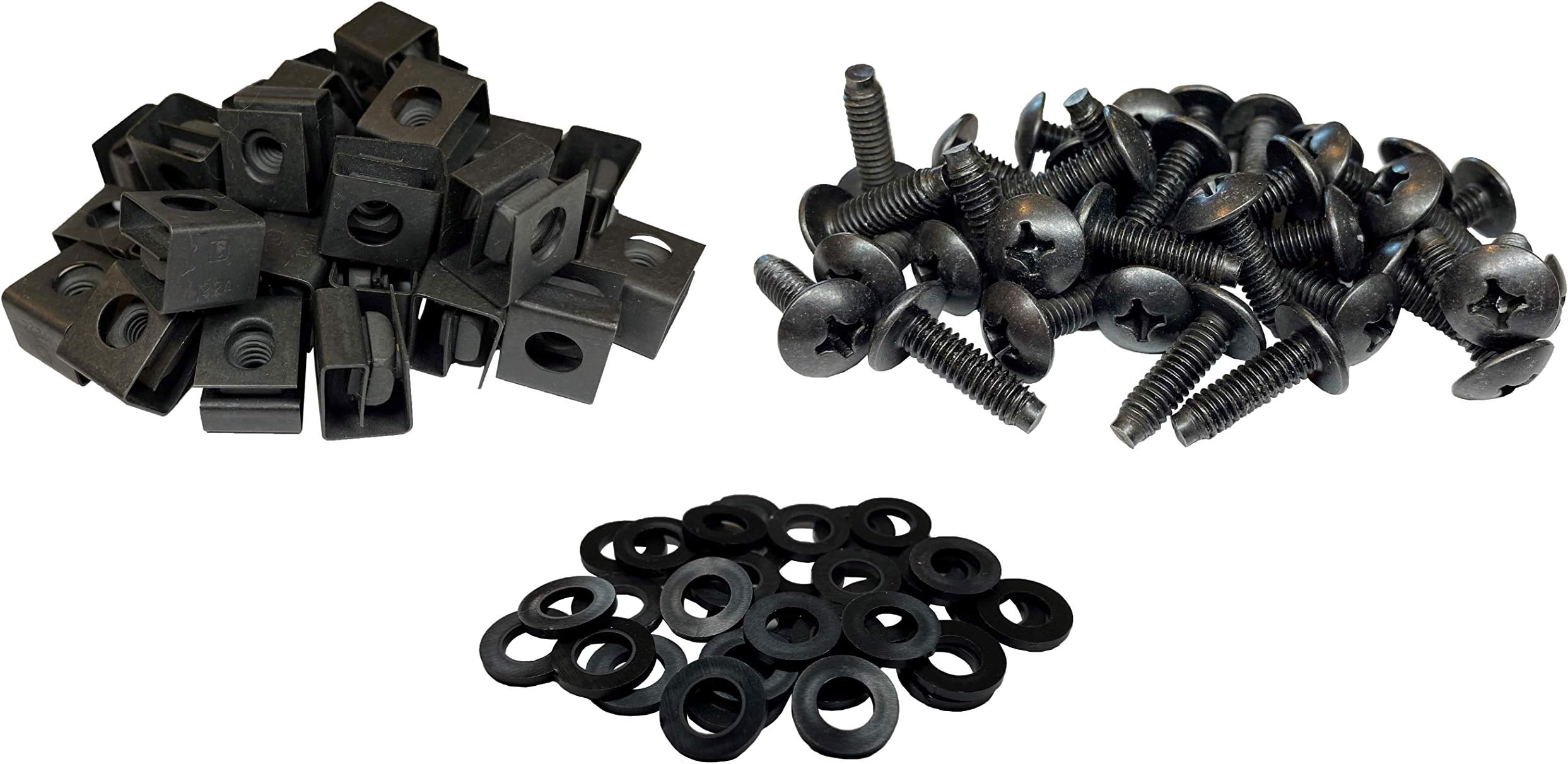 RackGold® M6 Slide-on Cage Nut & Screws w/Washers 25-Pack - USA Made ...