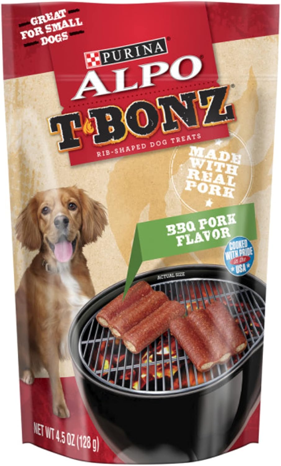 Purina ALPO T-Bonz Brand Dog Treats, BBQ Pork Flavor, Rib-Shaped, 4.5 ...