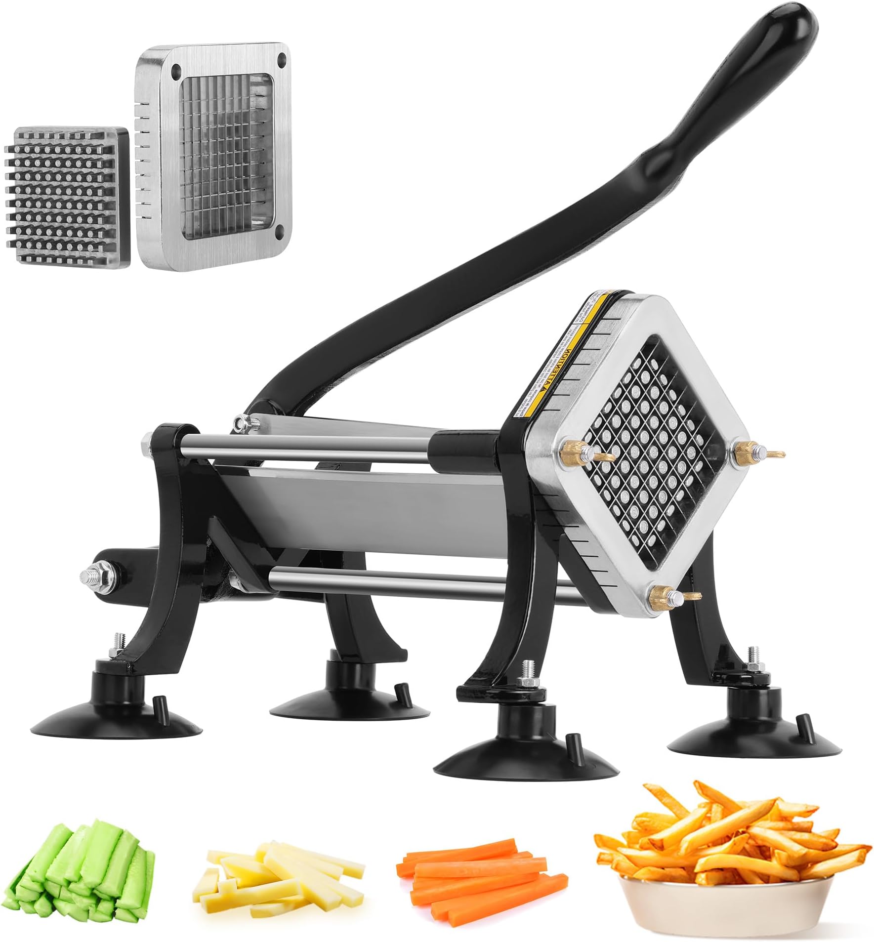 Amazon.com: VEVOR French Fry Cutter, Potato Slicer with 1/2" 3/8" 1/4 ...
