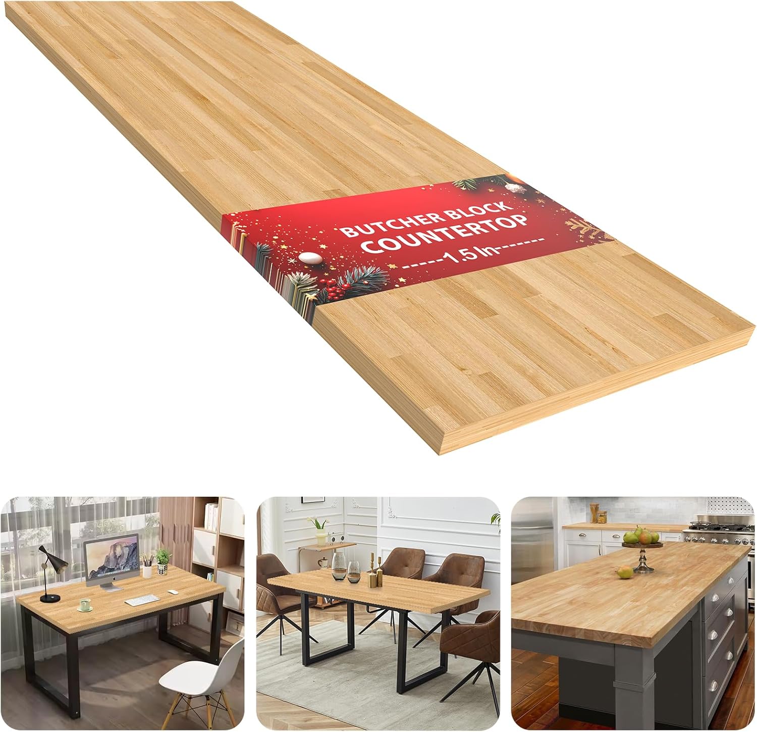 Amazon.com: Butcher Block Countertop Table Top - 3ft L x 25" W ...