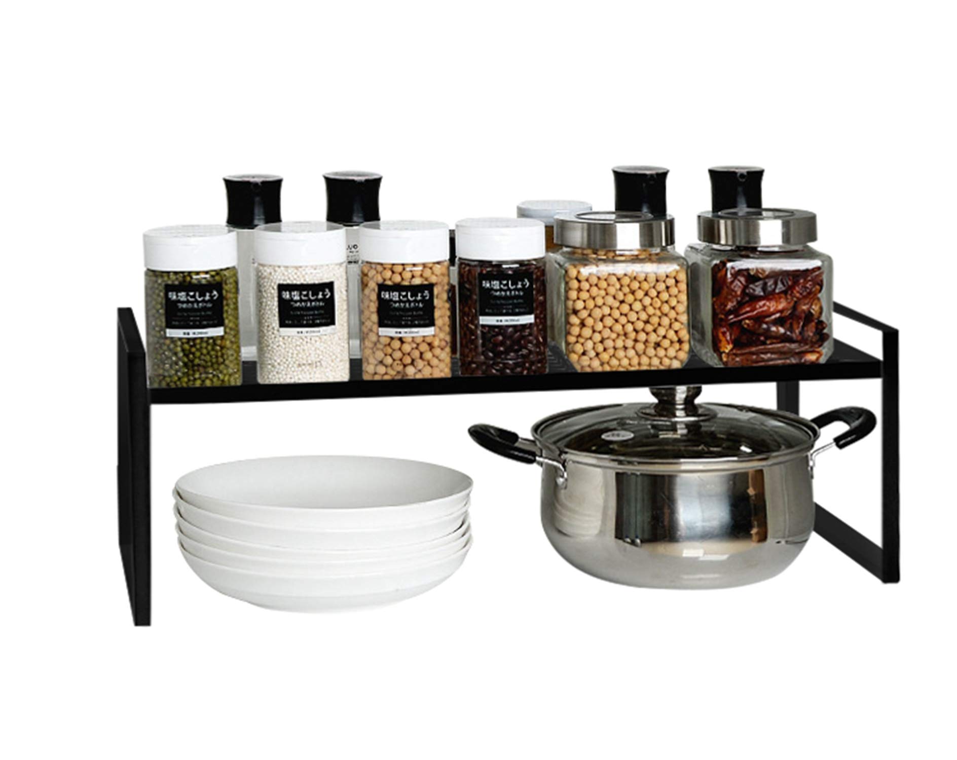 KZOBYD Extendable Kitchen Cupboard Shelf Organiser Adjustable Pantry ...