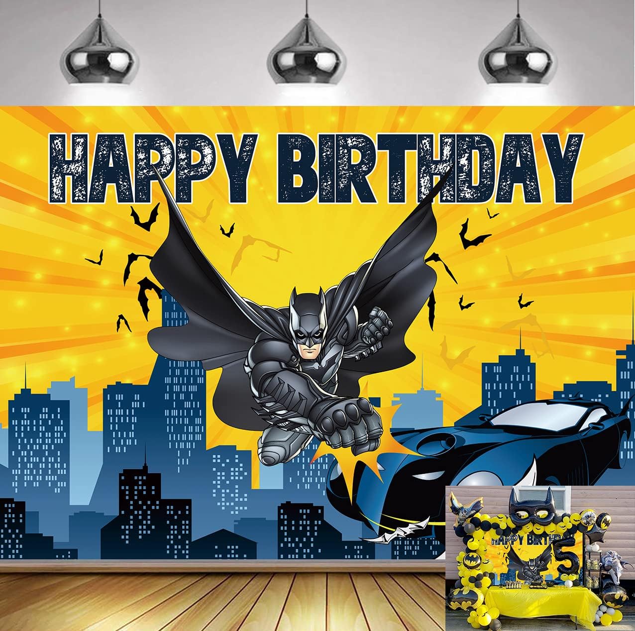 Amazon.com : Superhero Super City Photography Backdrops Bat Theme Party ...