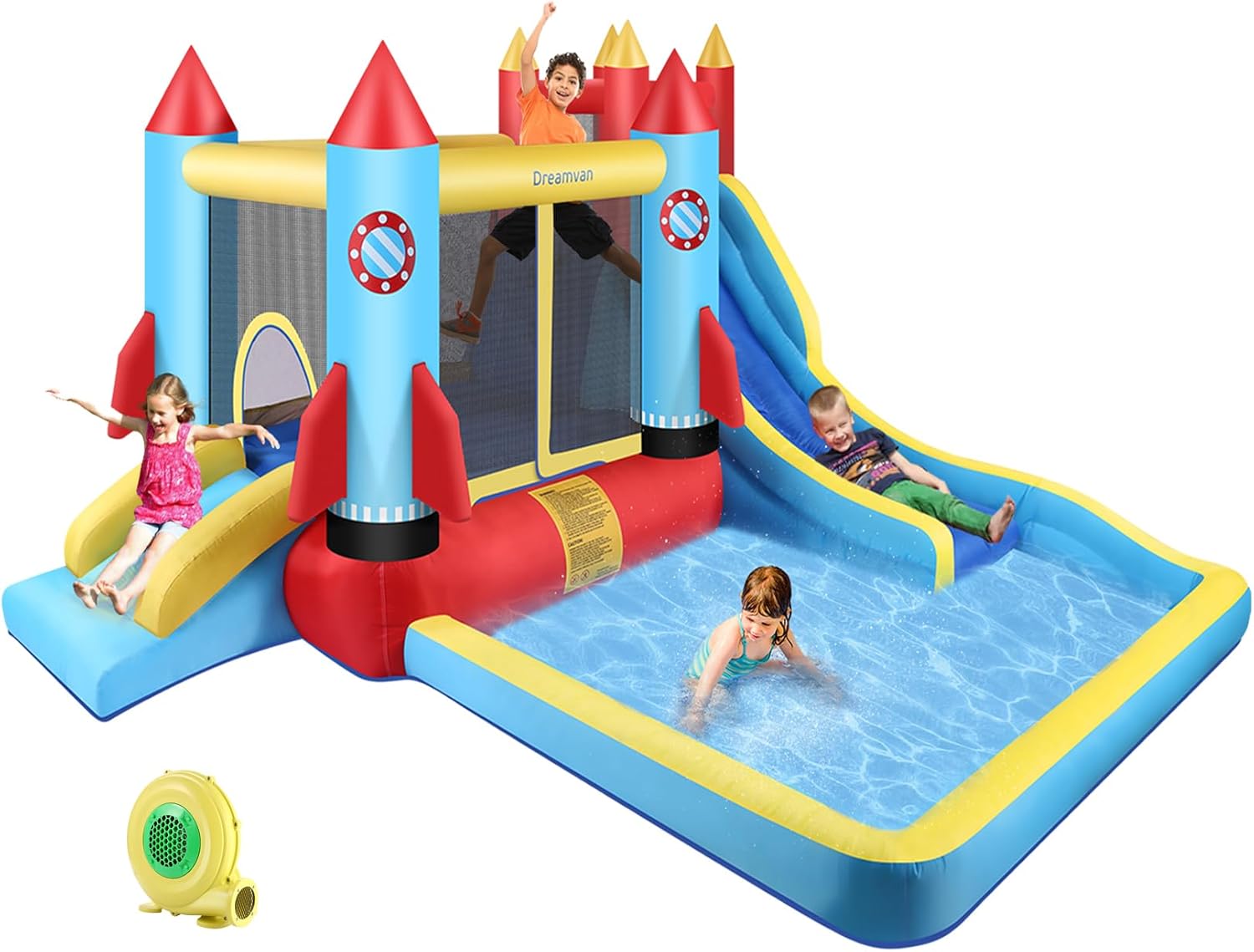 Amazon.com: WONFUY Bounce House for Kids 13X11ft Outdoor Indoor Bouncy ...