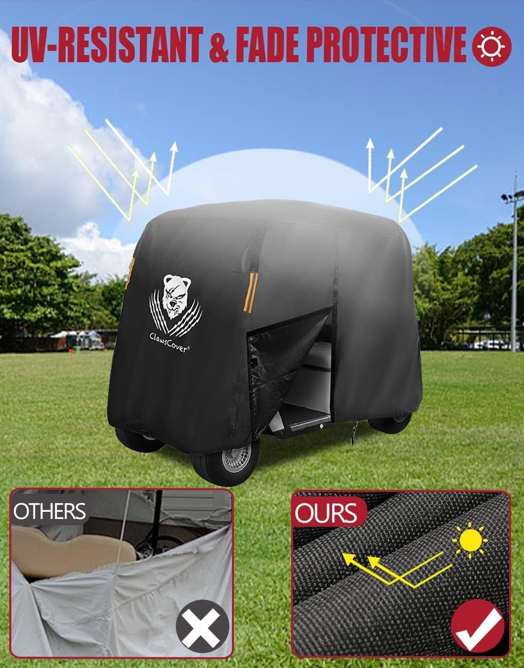 246 Passenger Golf Cart Covers,Waterproof Outdoor Heavy Duty Fadeless ...