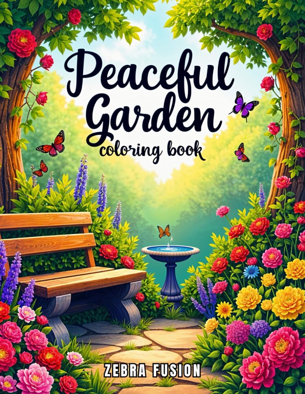 Amazon.com: Peaceful Garden Coloring Book: 50 Tranquil Scenes to Soothe ...