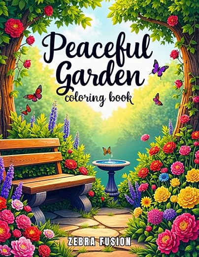 Amazon.com: Peaceful Garden Coloring Book: 50 Tranquil Scenes to Soothe ...