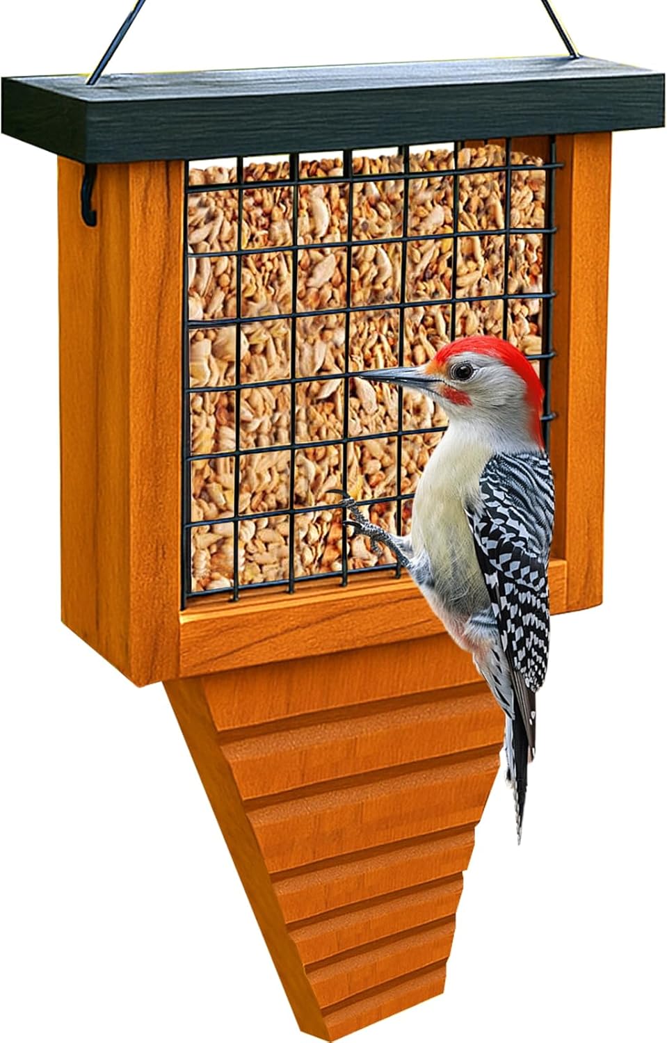 Amazon.com : Wooden Suet Feeder,Suet Holder,Heavy-Duty Hanging Suet ...