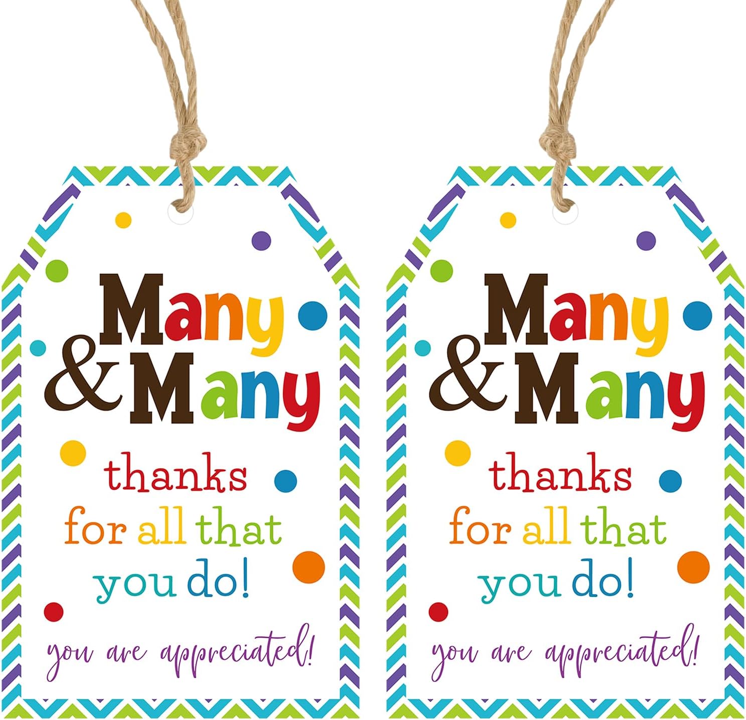 Amazon.com : Anwyll Thank You Gift Tags,50Pcs Many Many Thanks for All ...