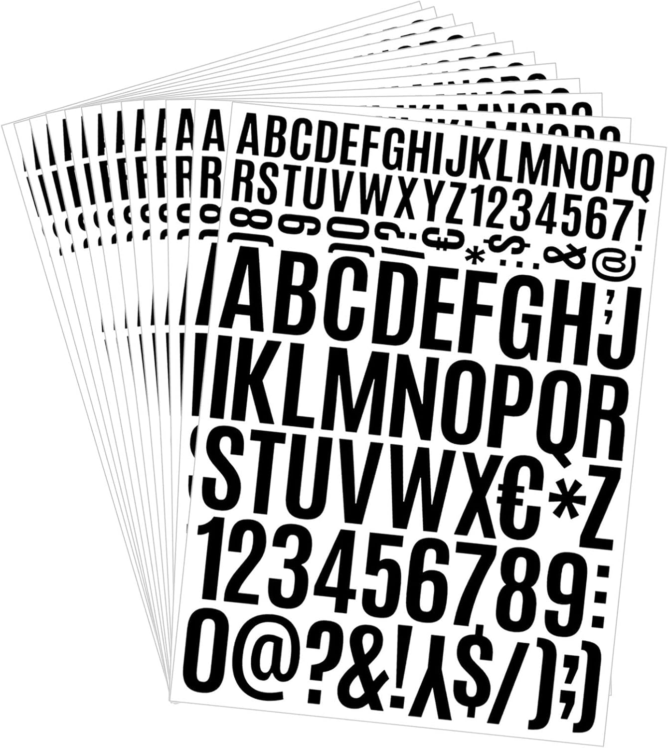 Amazon.com: 12 Sheets Large Letter Stickers Vinyl Self-Adhesive Number ...