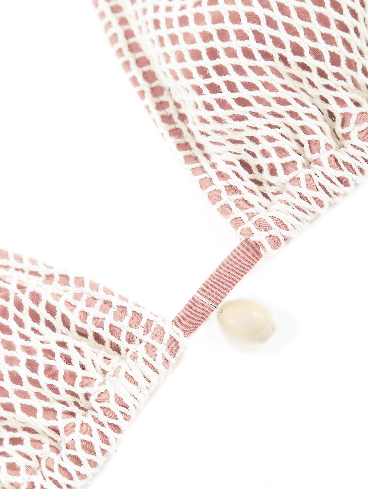 ZAFUL Women's Triangle Bikini Multiway Fishnet Tie Side Bandeau Halter ...