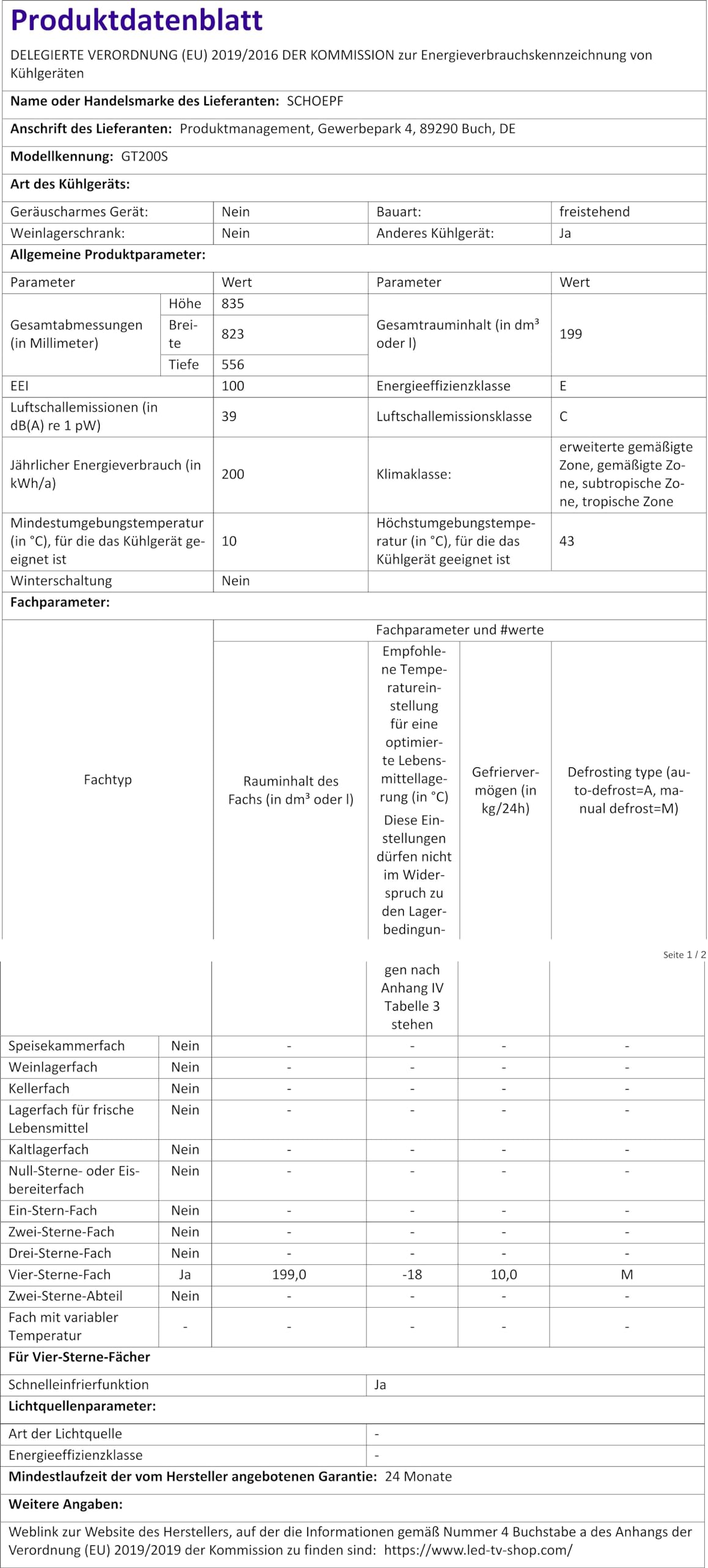PKM GT200E Gefriertruhe/199 Liter Fassungsvermögen/39 dB/Dual Modus ...