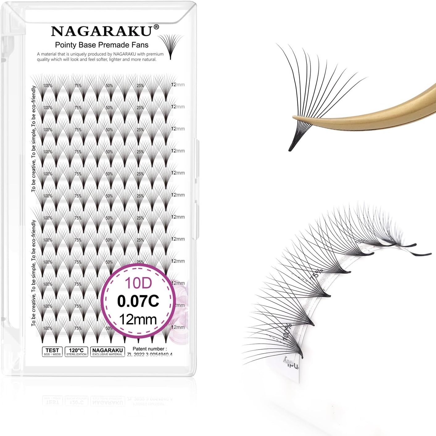 NAGARAKU Premade Fans Eyelash Extensions Premade Volume Fans Lash ...