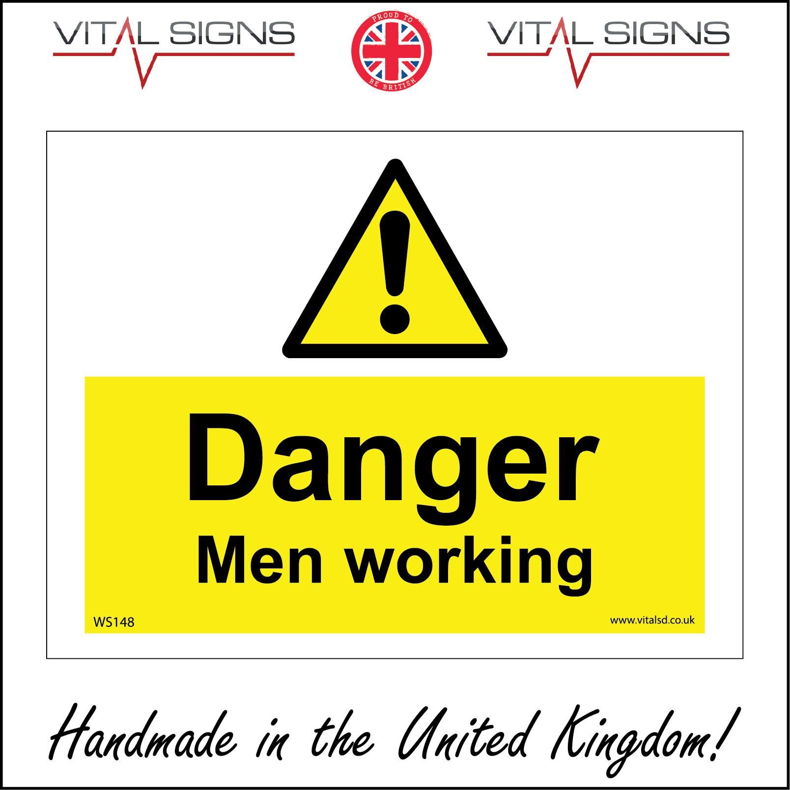 WS148 Danger Men Working SIGN overhead workmen hole building scaffold ...