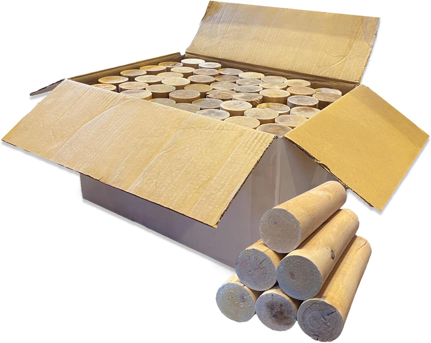 Box of Decorative Logs 15cm Kiln Dried Full Round Display Logs Fine ...