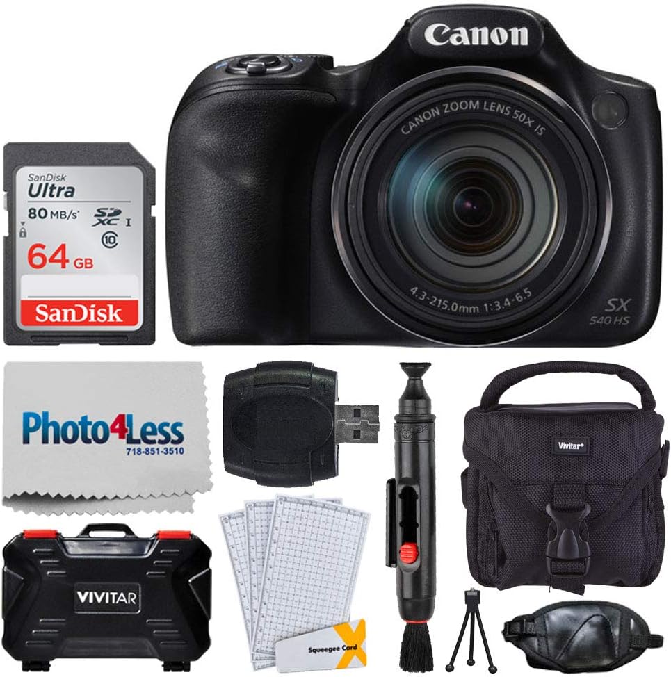 Amazon.com : Canon PowerShot SX540 HS Digital Camera + 64GB Memory Card ...