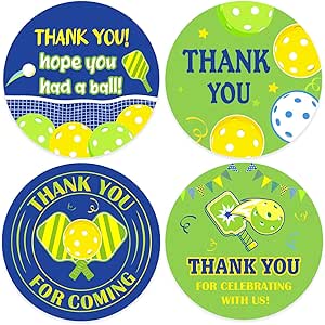 Amazon.com: Diartpaint Pickleball Themed Party Supply Pickle Ball Thank ...