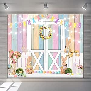 Amazon.com : Spring Easter Backdrop 7x5ft Vinyl Happy Easter Photo ...
