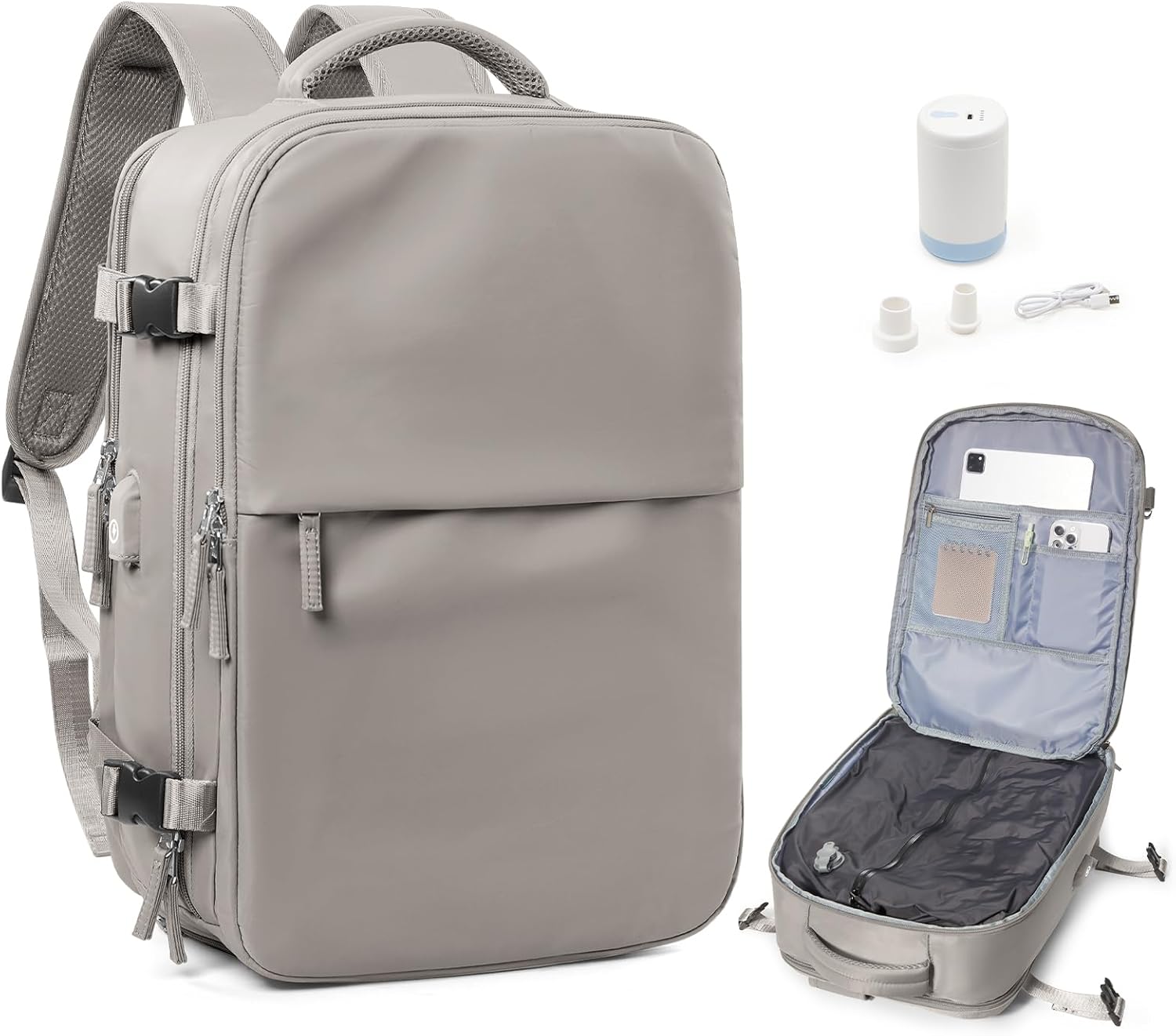 wassdins Vacuum Backpack Travel Bag with Pump, Vacuum Compression ...