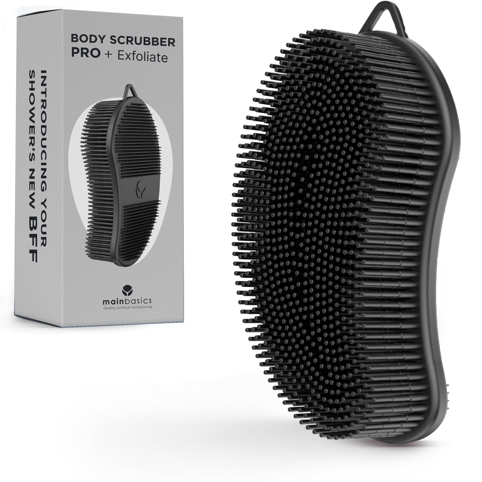 Snapklik.com : MainBasics Exfoliating Silicone Body Scrubber Pro 2-in-1 ...