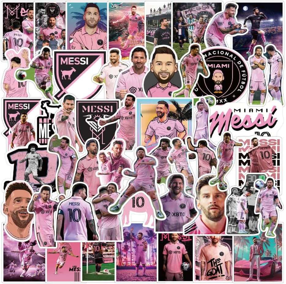 Amazon.com: 52PCS Argentina Soccer Player Messi Stickers Water Bottle ...