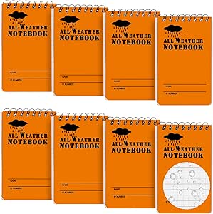 Amazon.com : 8 Pack Waterproof Notebook 3x5 All-Weather Notebook Write ...