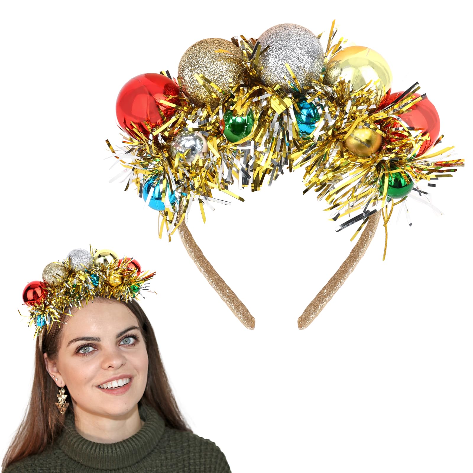 Amazon.com : CIEHER Christmas Headband Christmas Holiday Bells ...