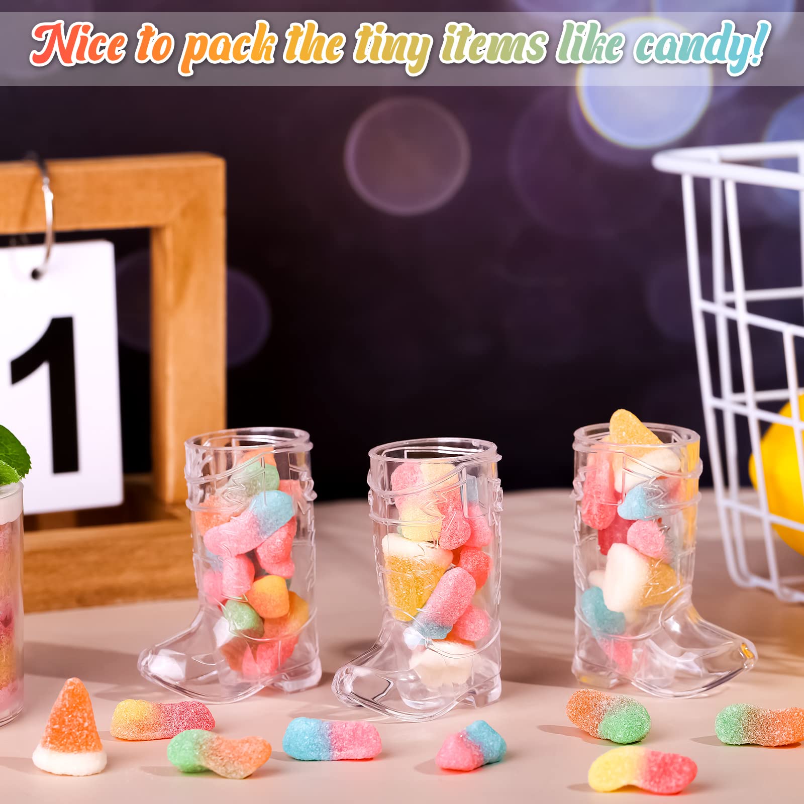 Snapklik.com : ADXCO 9 Pieces 1 Oz Clear Cowboy Glasses Mini Cowboy ...