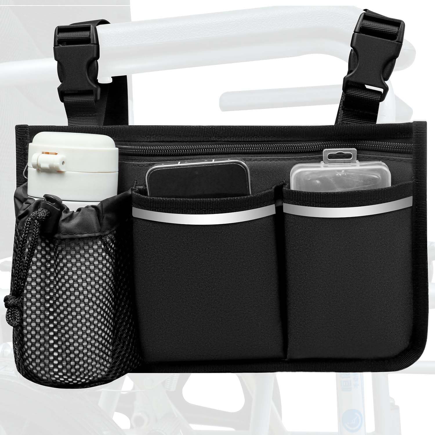 Amazon.com: SHIFANQI Wheelchair Bag, Walker Bag, Armrest Organizer ...