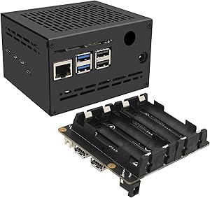 Amazon.com: Geekworm X1202 4-Cell 5V UPS Shiled+X1202-C1 Metal Case for Raspberry Pi 5| Max 5.1V ...