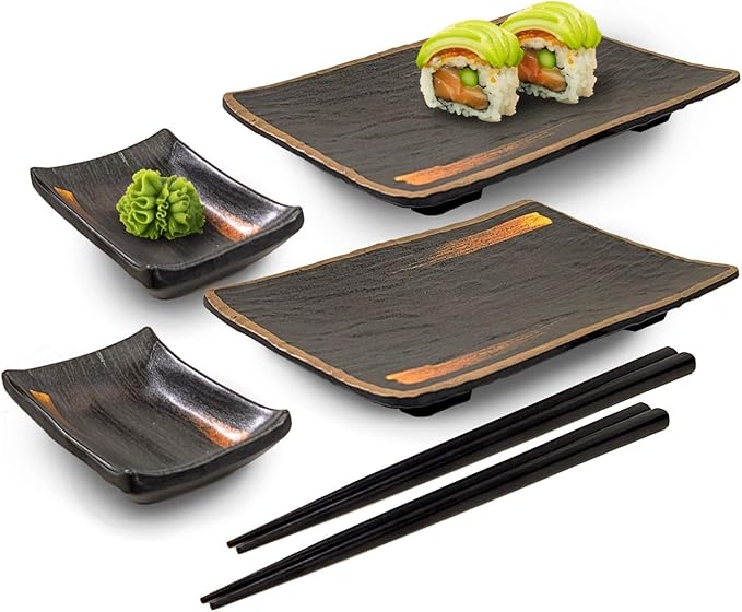 Amazon.com | Happy Sales HSMSP-GLDBRU, Japanese Style 6 Piece Perfect ...