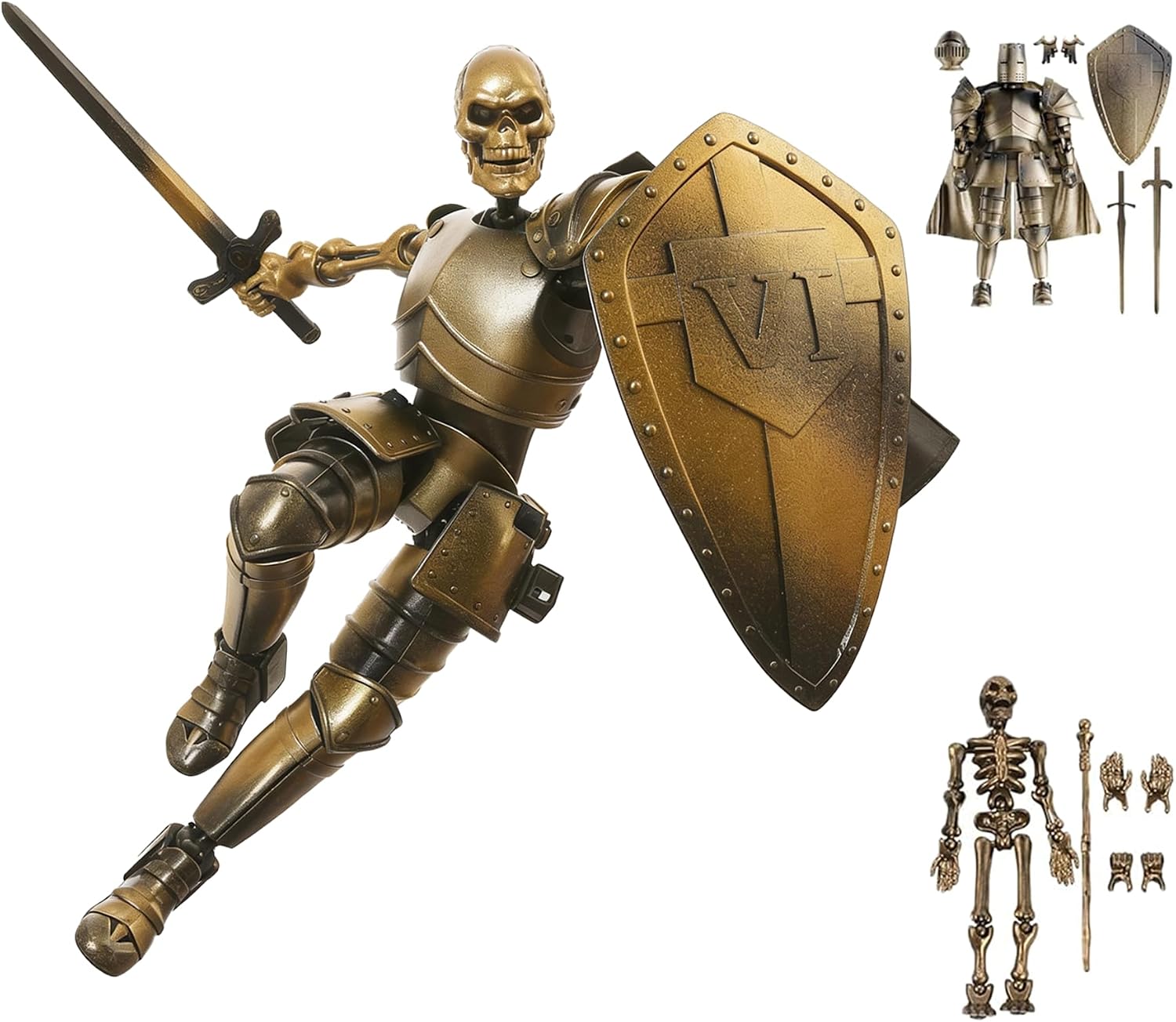 Amazon.com: T13 Skeleton Knight Model Kit DIY Medieval Fantasy Action ...