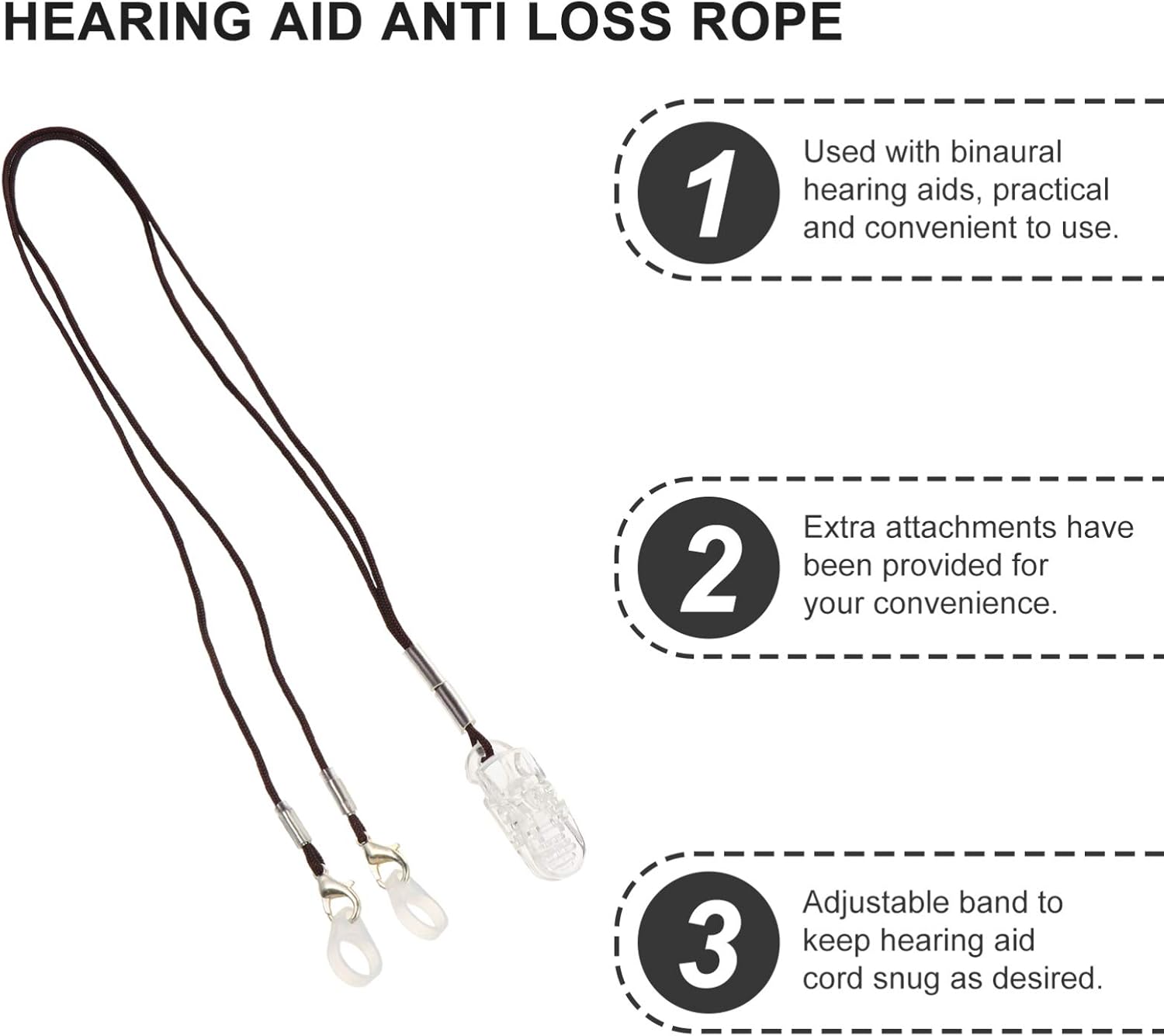 ibasenice BTE Hearing Aids Clip for Adults- New Designed Portable Rope ...