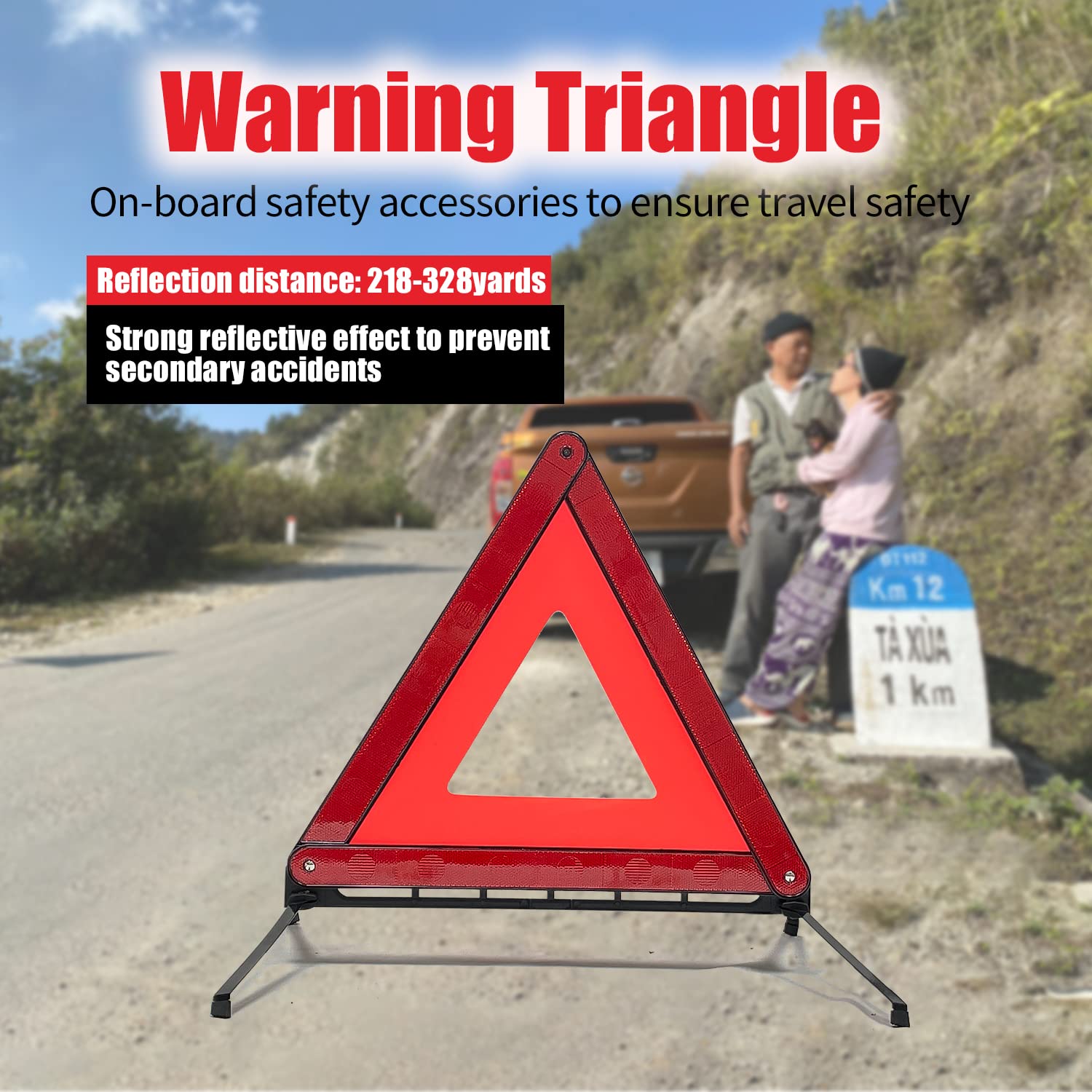 Snapklik.com : Sutekus Foldable Warning Triangle 3 Pack Emergency ...