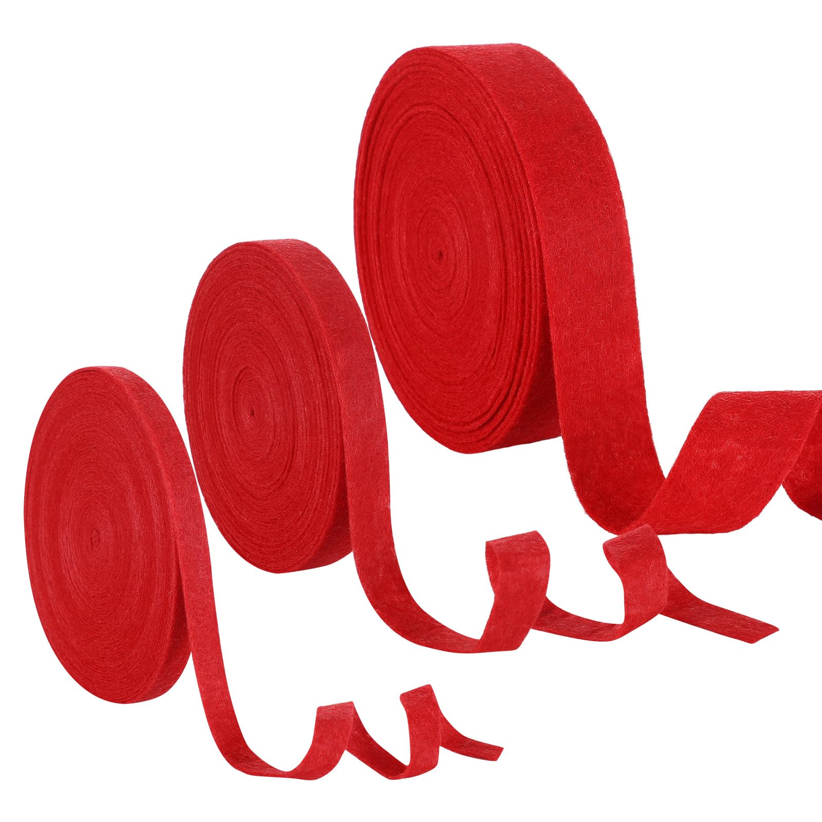 Amazon.com: 3 Rolls 30 Yards Christmas Wool Felt Ribbon 3/8 Inch 5/8 ...