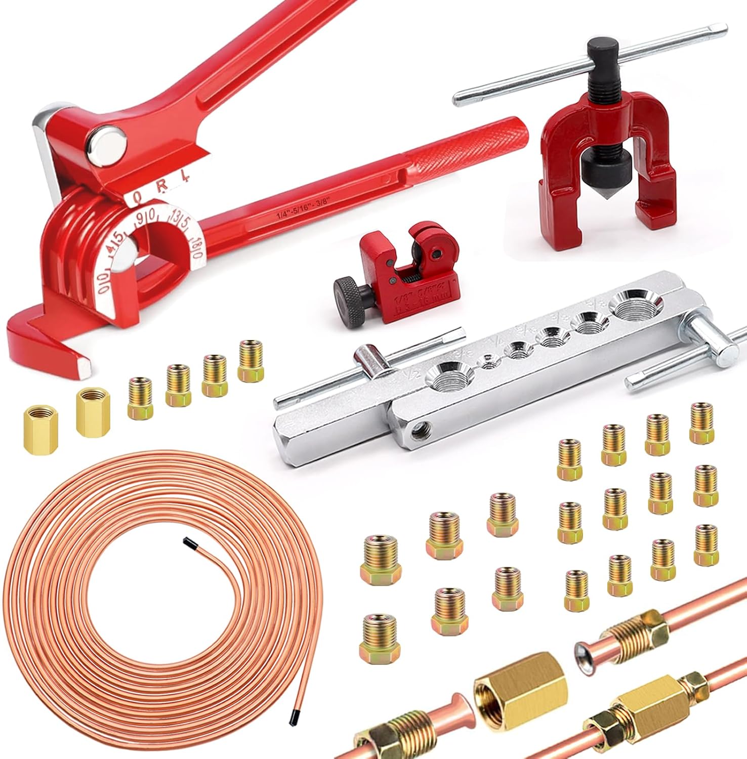 Amazon.com: smseace 26Pack 3/16" Brake line kit include 25FT Copper ...