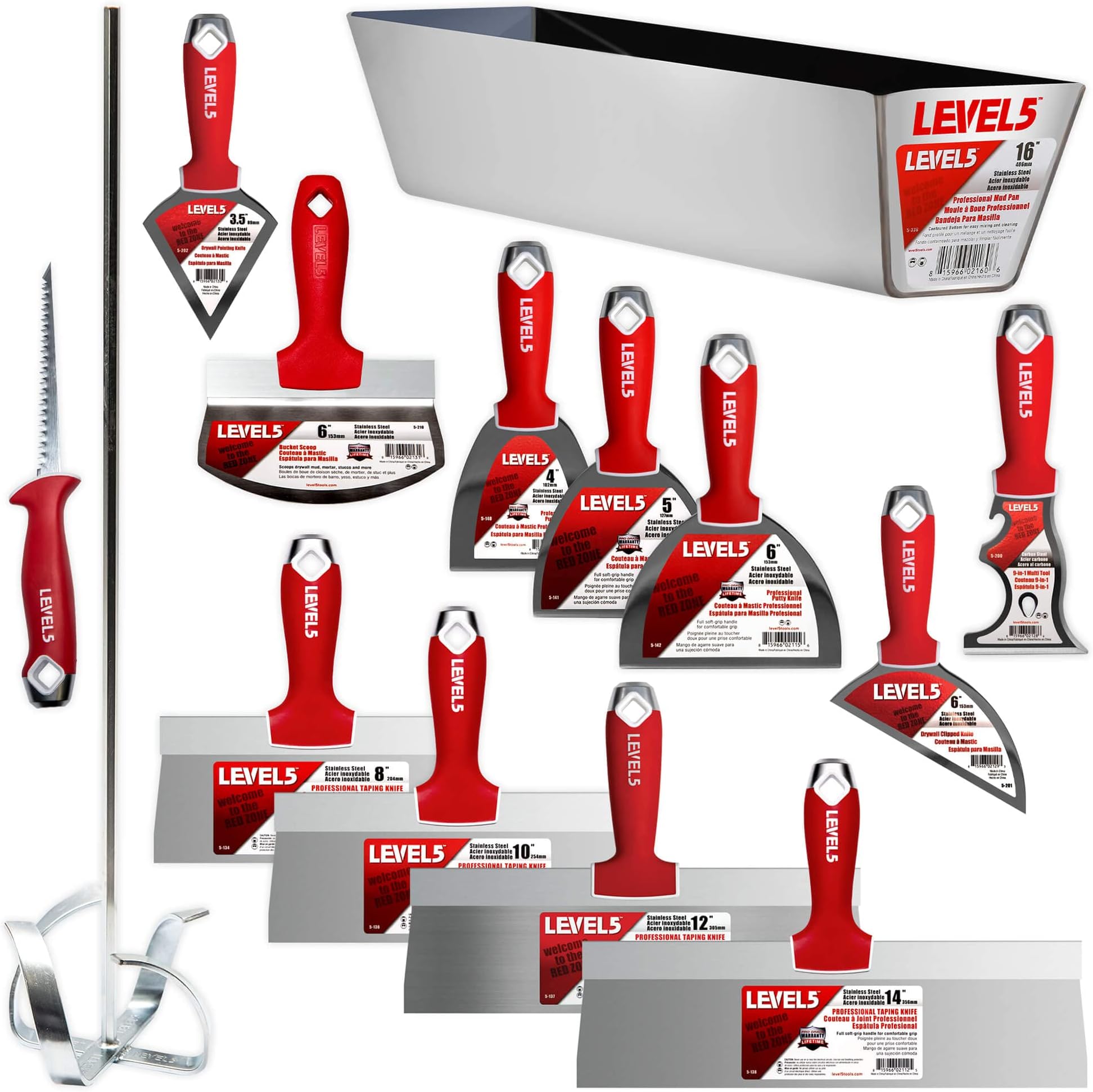 LEVEL5 Deluxe Drywall Hand Tool Set | Taping Knives, Joint Knives ...